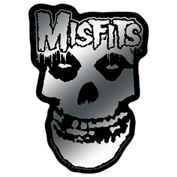 Officially Licensed, Misfits Logo and Skull Sticker, Chrome - Walmart ...