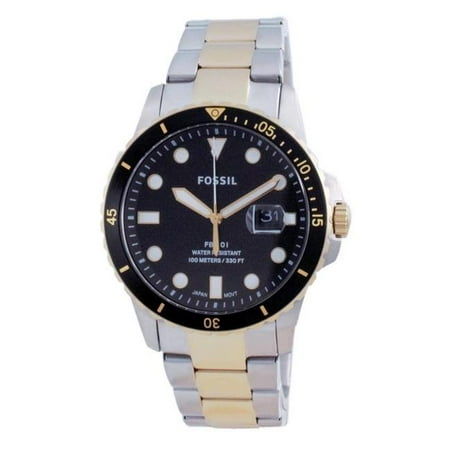 Fossil FS5653 FB-01 Black Dial Stainless Steel Quartz 100M Men Watch ...