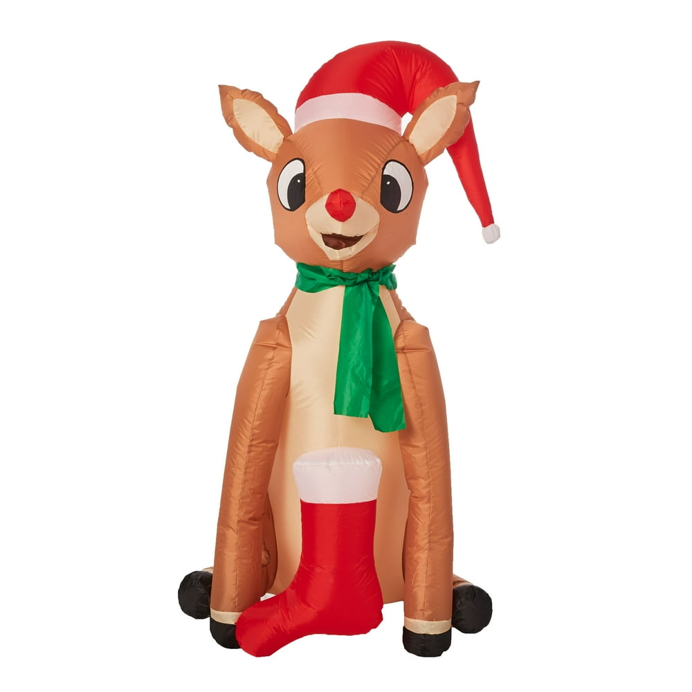 Gemmy Industries Yard Inflatables Rudolph the Red Nosed Reindeer, 4.5 ...