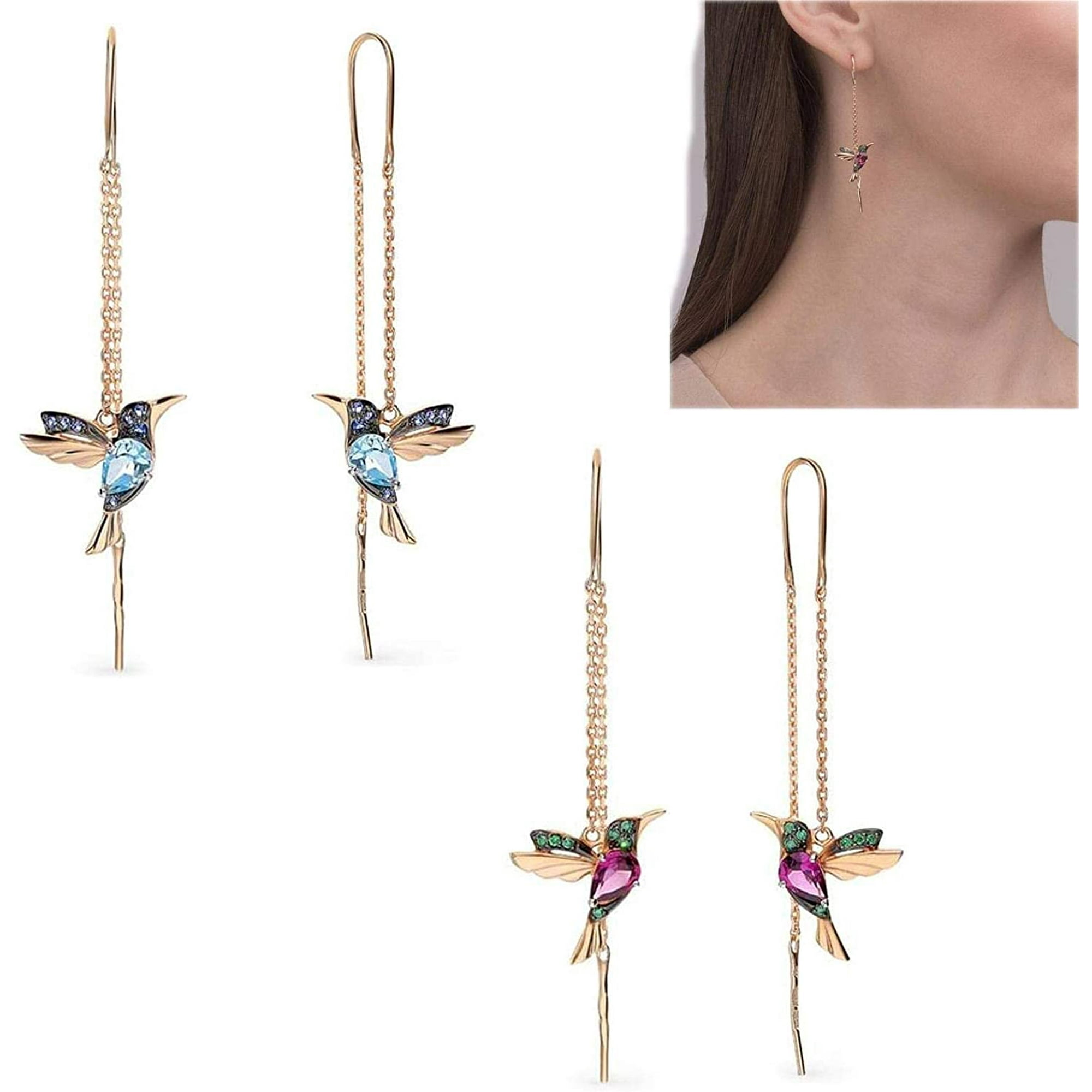 Click here for Xinqihang Hummingbird Earrings Silver  Ladies Eleg... prices