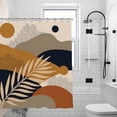 Abstract Landscape Shapes Print Shower Curtain,Cloth Fabric Waterproof ...