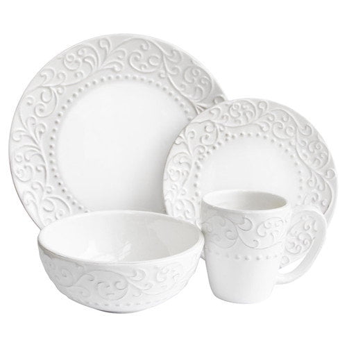 Jay Import 1567113-rb Bianca White 16 Piece Dinnerware Set - Walmart.com