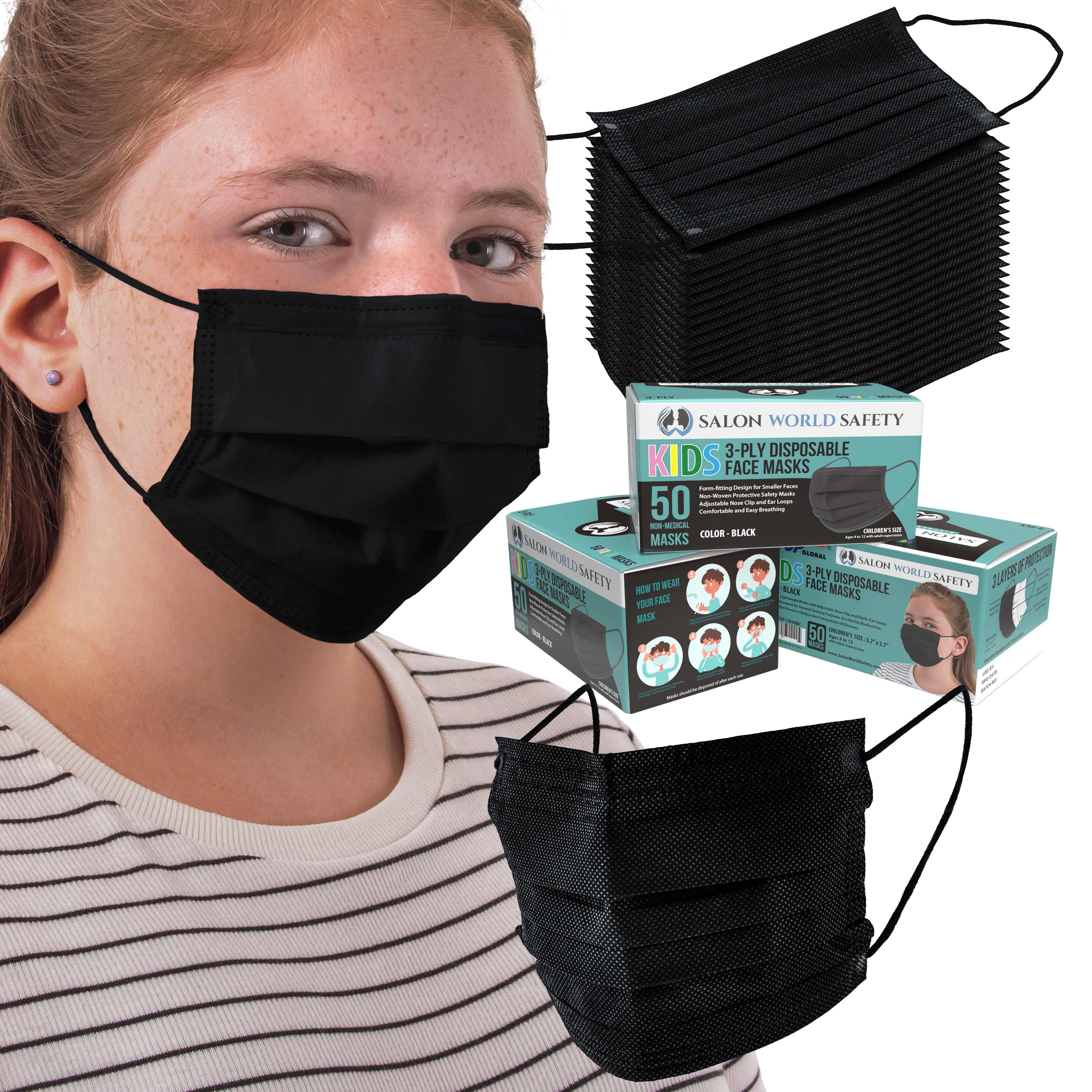 TCP Global Salon World Safety Kids Masks - Bulk 3 Boxes (150 Masks) in ...