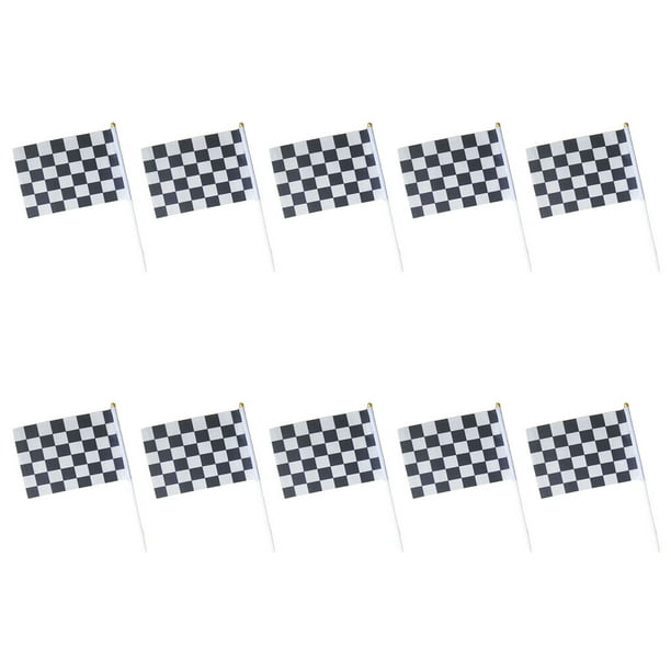 fastboy 10 Pieces Checkered Flag Racing Printed Black White Vivid Color ...