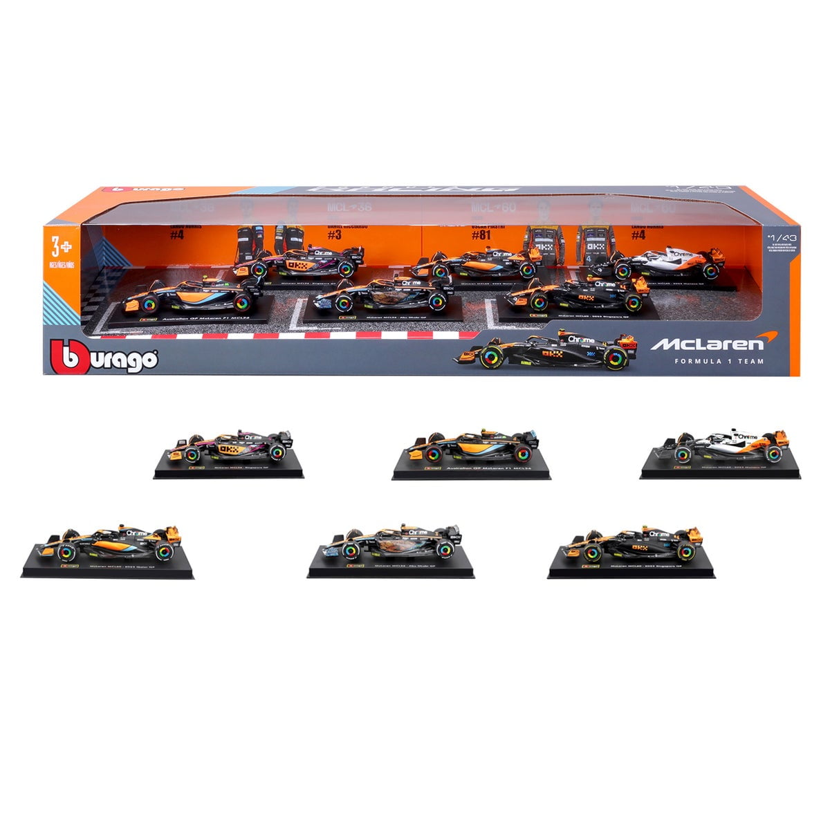 Click here for Bburago 1:43 Mclaren Formula Racing Die Cast 6-Pac... prices
