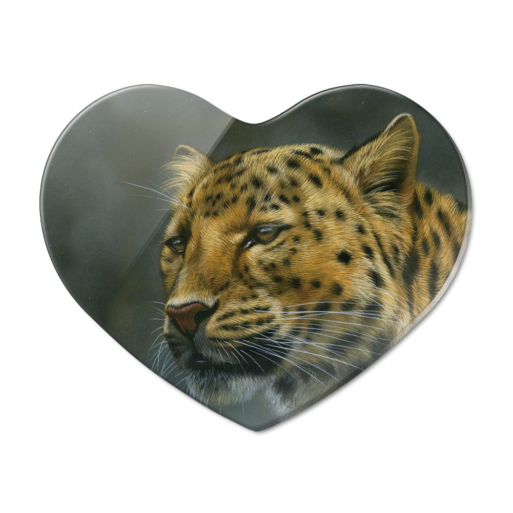 Leopard Big Cat Heart Acrylic Fridge Refrigerator Magnet - Walmart.com