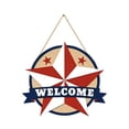 Blank Wooden Sign for DIY, Round Star Wreath Door Hanger, Unfinished ...