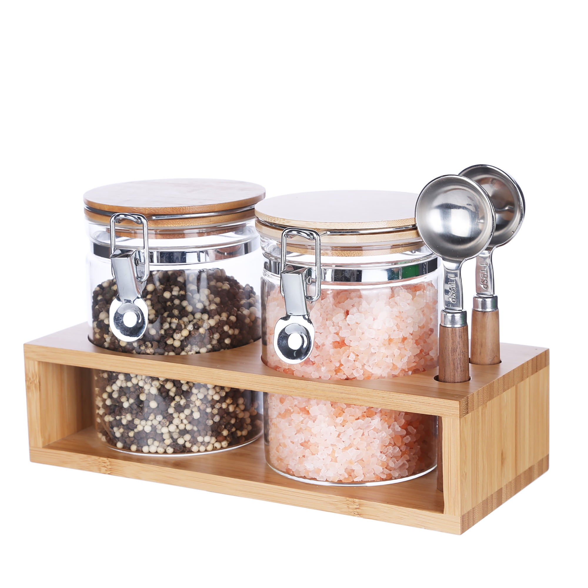 KKC Airtight Glass Food Storage Container with Lid，Sugar Salt Canister ...