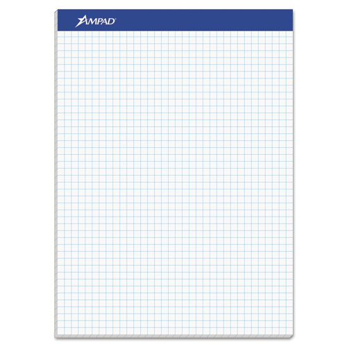 Quad Double Sheet Pad, Quadrille Rule (4 Sq/in), 100 White 8.5 X 11.75 ...