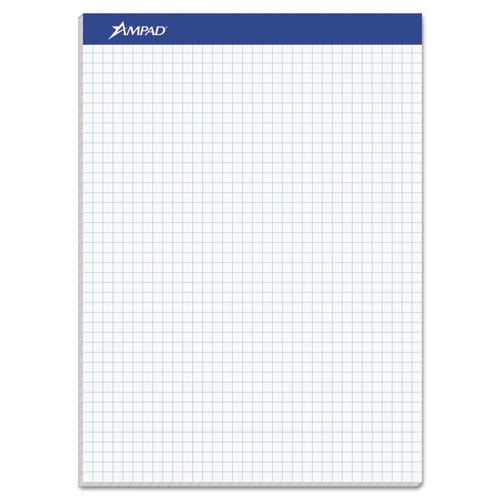 Quad Double Sheet Pad, Quadrille Rule (4 Sq/in), 100 White 8.5 X 11.75 ...