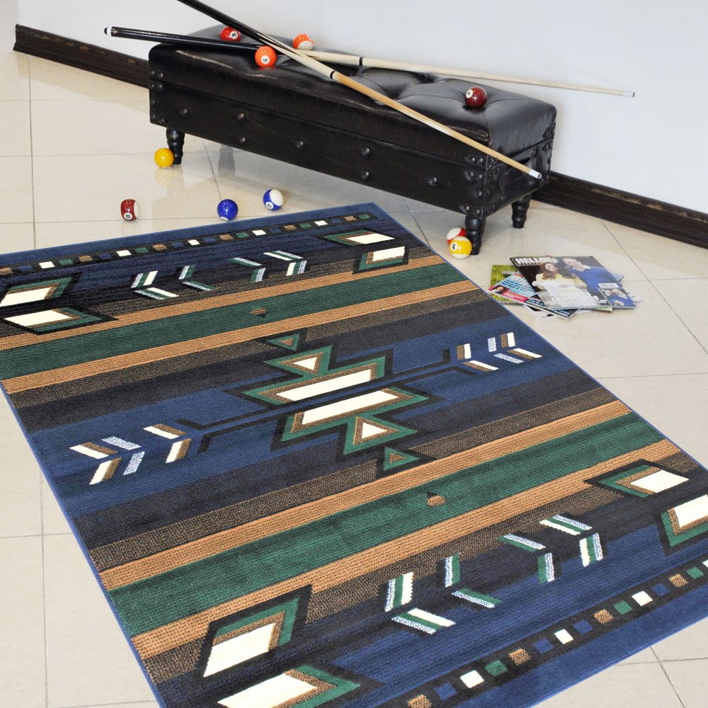 Handcraft Rugs, Southwestern 5' x 7' Rugs Navy Southwestern Carpet ...