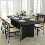 Brix 79"x33.5" Soild Wood Dining Table Rectangle Kitchen Table, Black - Walmart.com