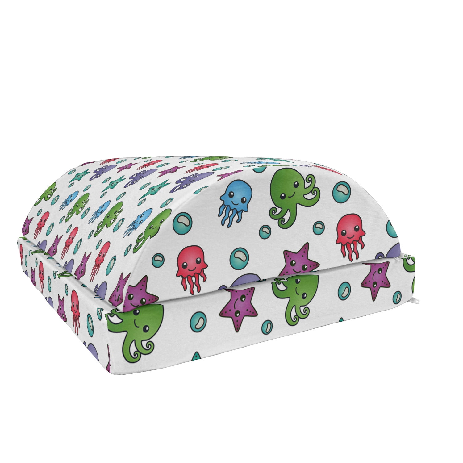 Aqua Jellyfish Foot Rest, Happy Scene of Smiling Sea Animals Octopus ...