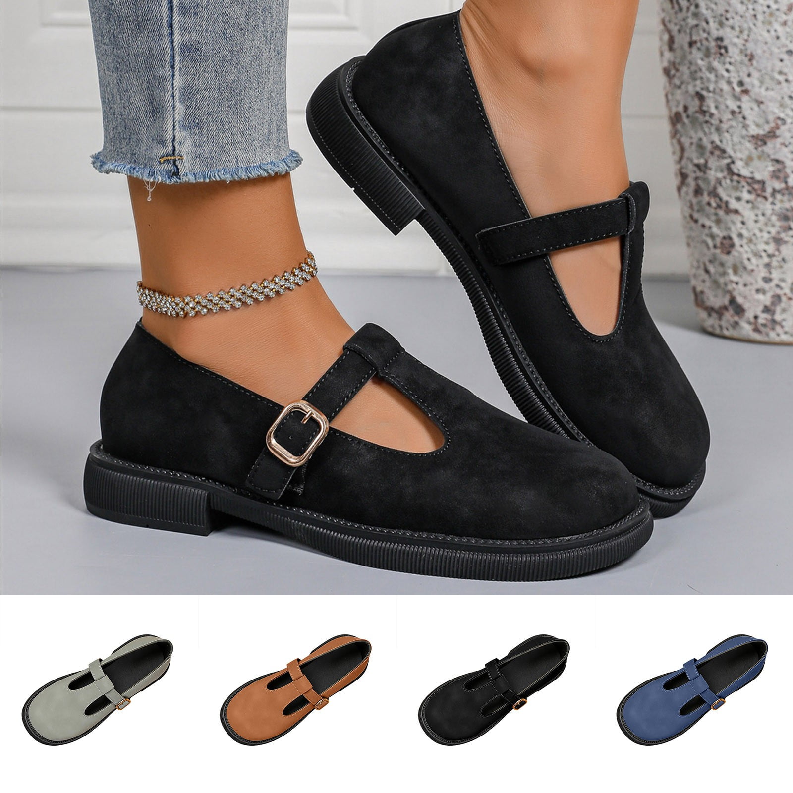 Click here for Ruiyanqi Womens Suede Loafers  Casual Low Heel Mar... prices