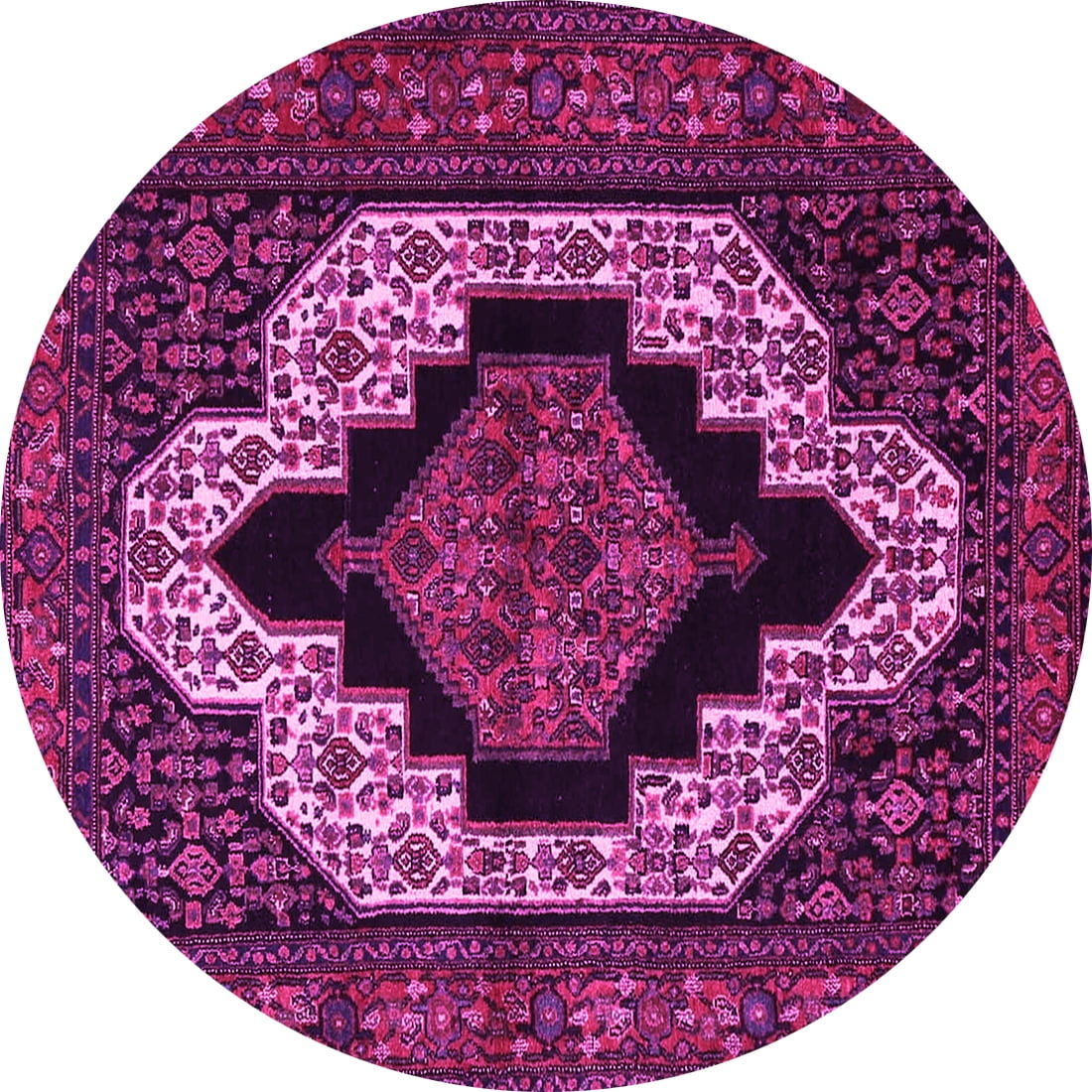 Ahgly Company Indoor Round Persian Pink Traditional Area Rugs, 5' Round ...