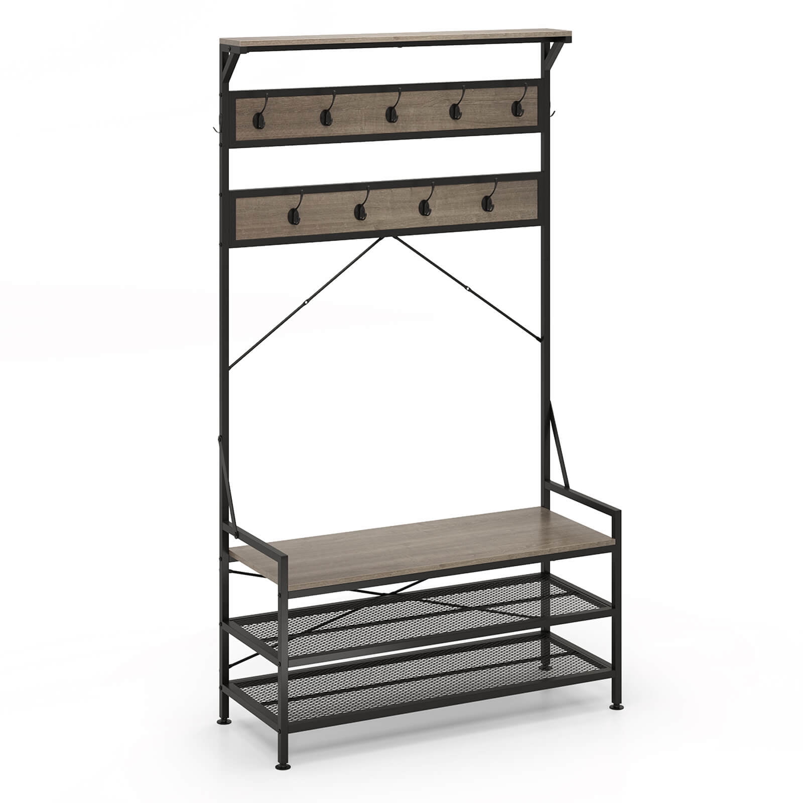 Click here for Costway Coat Rack 4-In-1 Hall Tree With 11 Hanging... prices