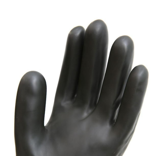 Black Latex Gauntlets 55cm Gloves Industrial Long Sleeve I0E0 Rubber ...