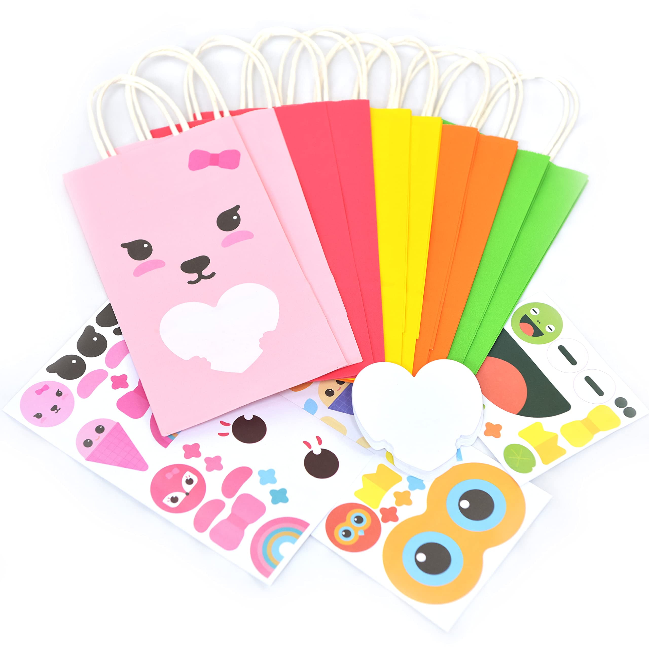 Pink Mix Color Kraft Paper Bags with DIY Fun Creative Adorable Animal ...