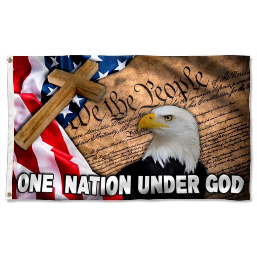 Cayyon Jesus Flag 3x5Feet Jesus Grommet Flag One Nation Under God Flag ...