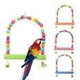 Wharick Bird Swing Toy, Wooden Bird Swing Perch Parrot Hanging Toy for ...