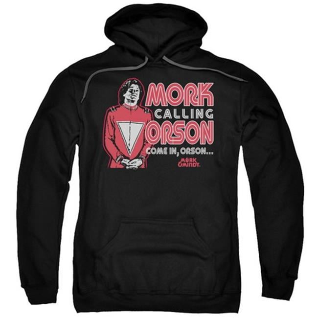 Trevco Mork & Mindy-Mork Calling Orson - Adult Pull-Over Hoodie - Black ...