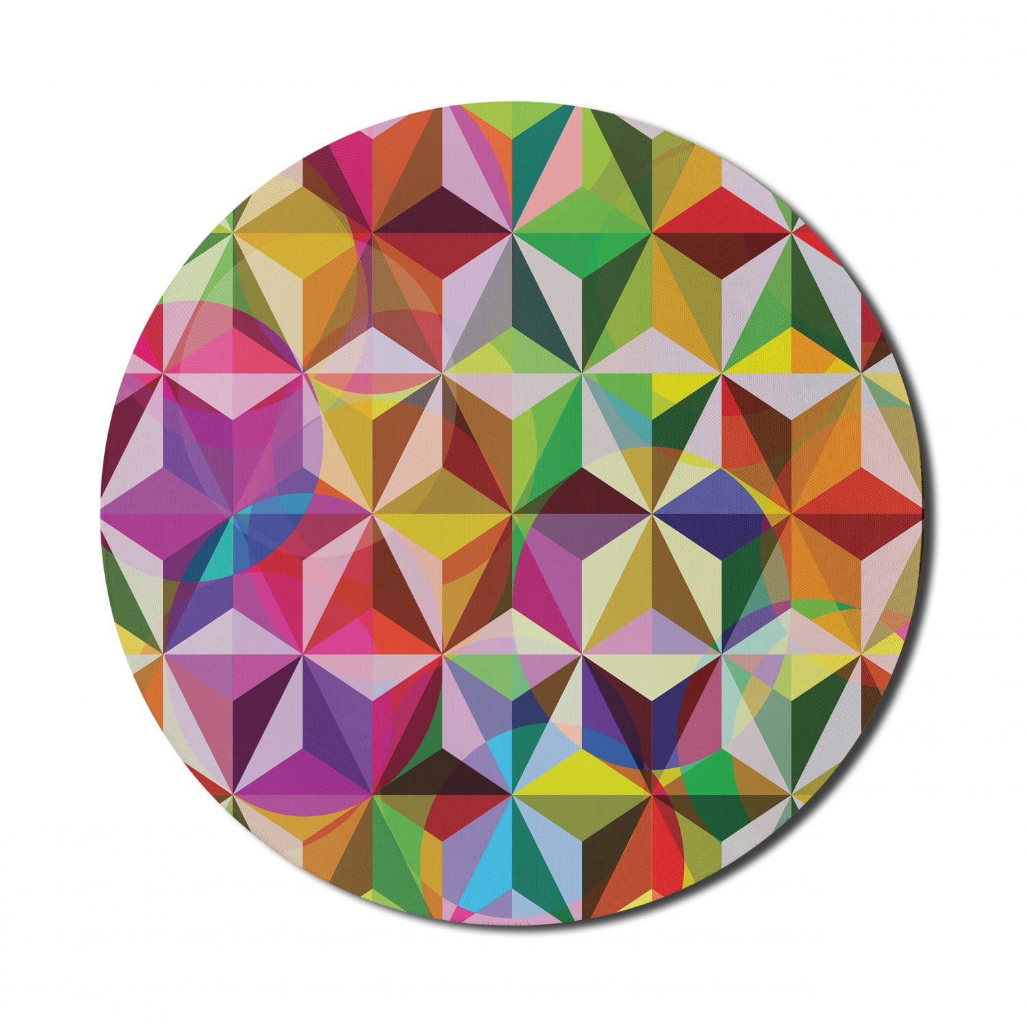 Geometric Mouse Pad for Computers, Rainbow Colored Stacked Cube Pattern ...