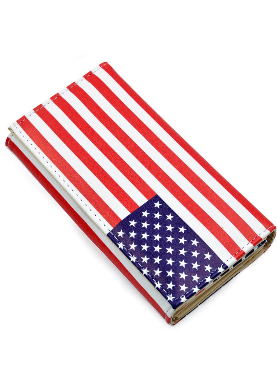 Premium US UK Flag City Print PU Leather Continental Wallet, US Flag ...