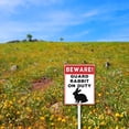Beware Guard Rabbit On Duty Outdoor Metal Sign, Bunny Aluminum Yard ...