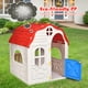 Costway Kids Cottage Playhouse Foldable Plastic Play House Indoor ...