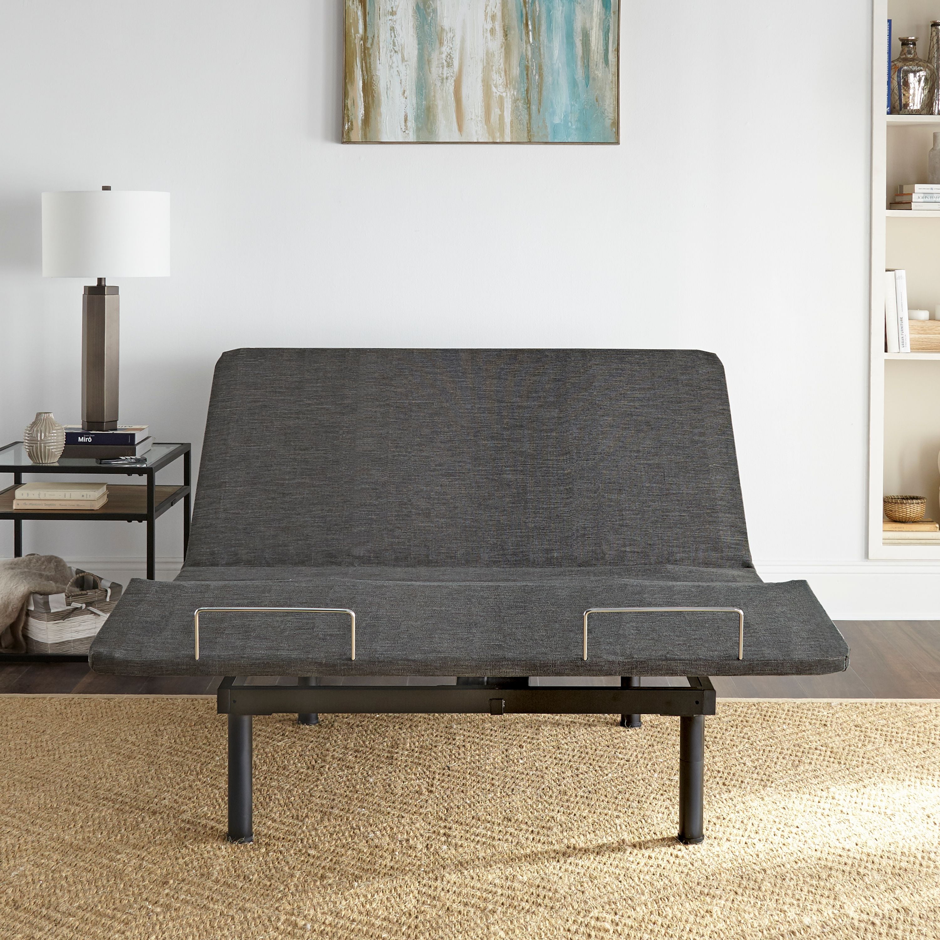 Boyd Sleep Zero Clearance Adjustable Upholstered Bed Base Frame with ...