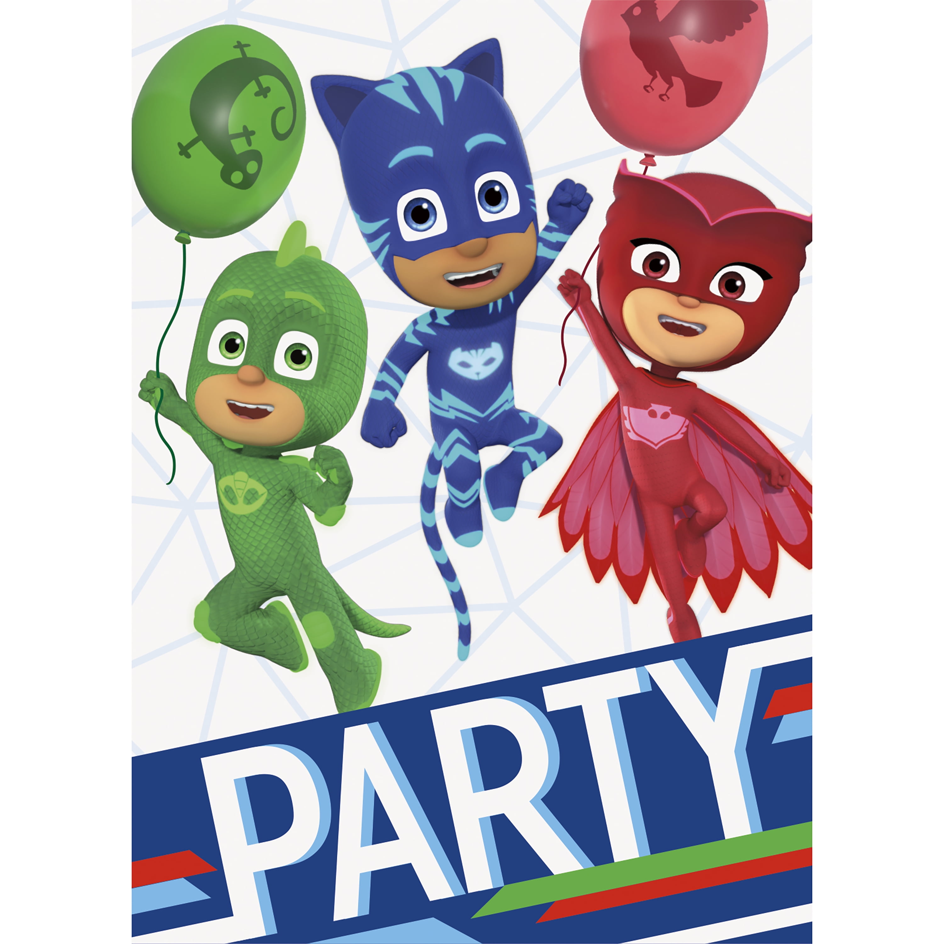 PJ Masks Birthday Invitation Cards Set Of 8 5 5in X 4in Envelopes