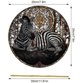 Acrylic Round Hanging Ornament 8x8 Inch, Reclining Zebra with Red Gem ...