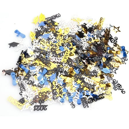 45g 2021 Graduation Table Confetti Black Silver Black Rose Gold Star ...