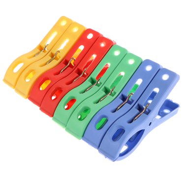 10Pcs Swivel Laundry Hooks Plastic Clothes Clips for Home (Random Color ...