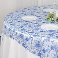 BalsaCircle White 72x72 in Satin Square Table Overlay Blue Floral ...