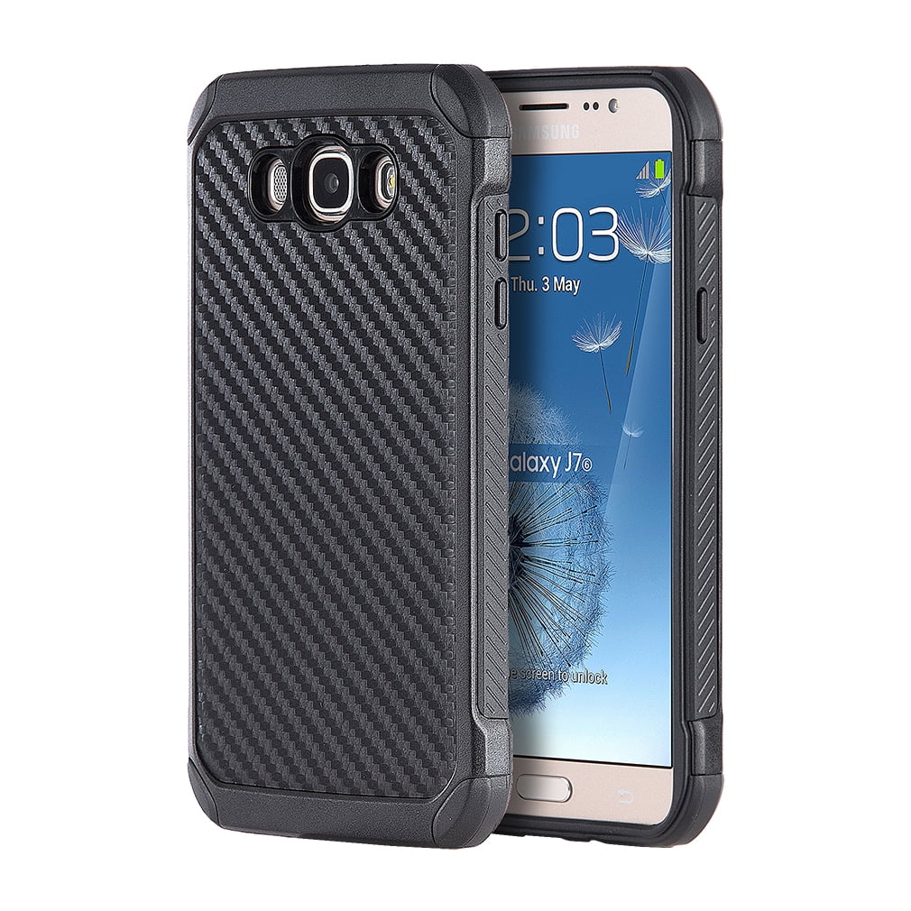 Samsung Galaxy J7(2016) / J710M Hybrid Tough Anti Shock Black - Walmart.com