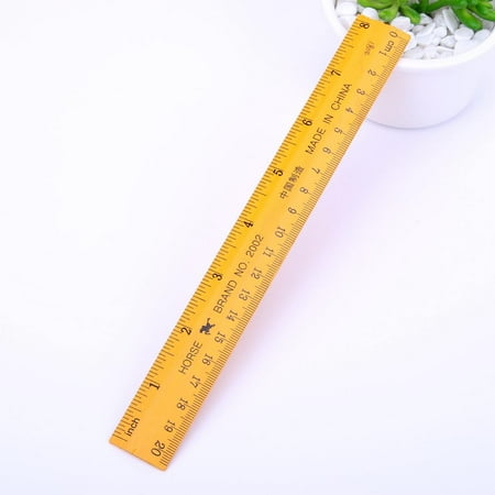KUIZAP Yellow Wooden Ruler Wooden Ruler 15/20/30cm Single Sided Double ...