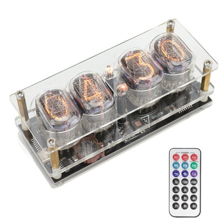 IN12 Glow Tube Clock, Electronic Tube Clock Set Built In RTC Chip Easy ...