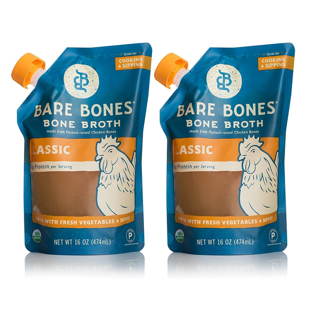 Bare Bones Chicken Bone Broth for Cooking and Sipping, Pasture Raised ...