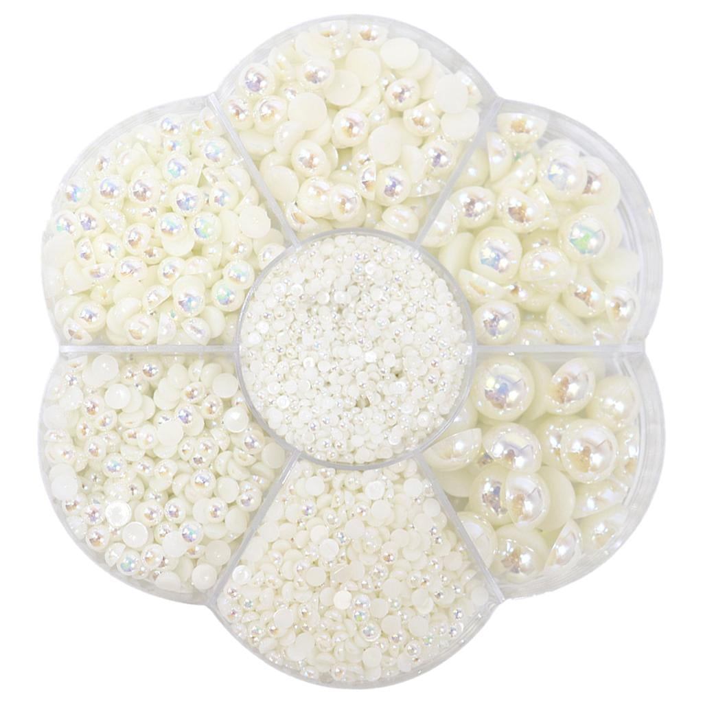 2800 Pieces Half Pearls Box Garment Embelishments DIY Flat Back Loose ...