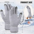 2 Pairs Women Touchscreen Gloves Winter Warm Fleece Lined Knit Gloves Elastic Cuff Winter ...