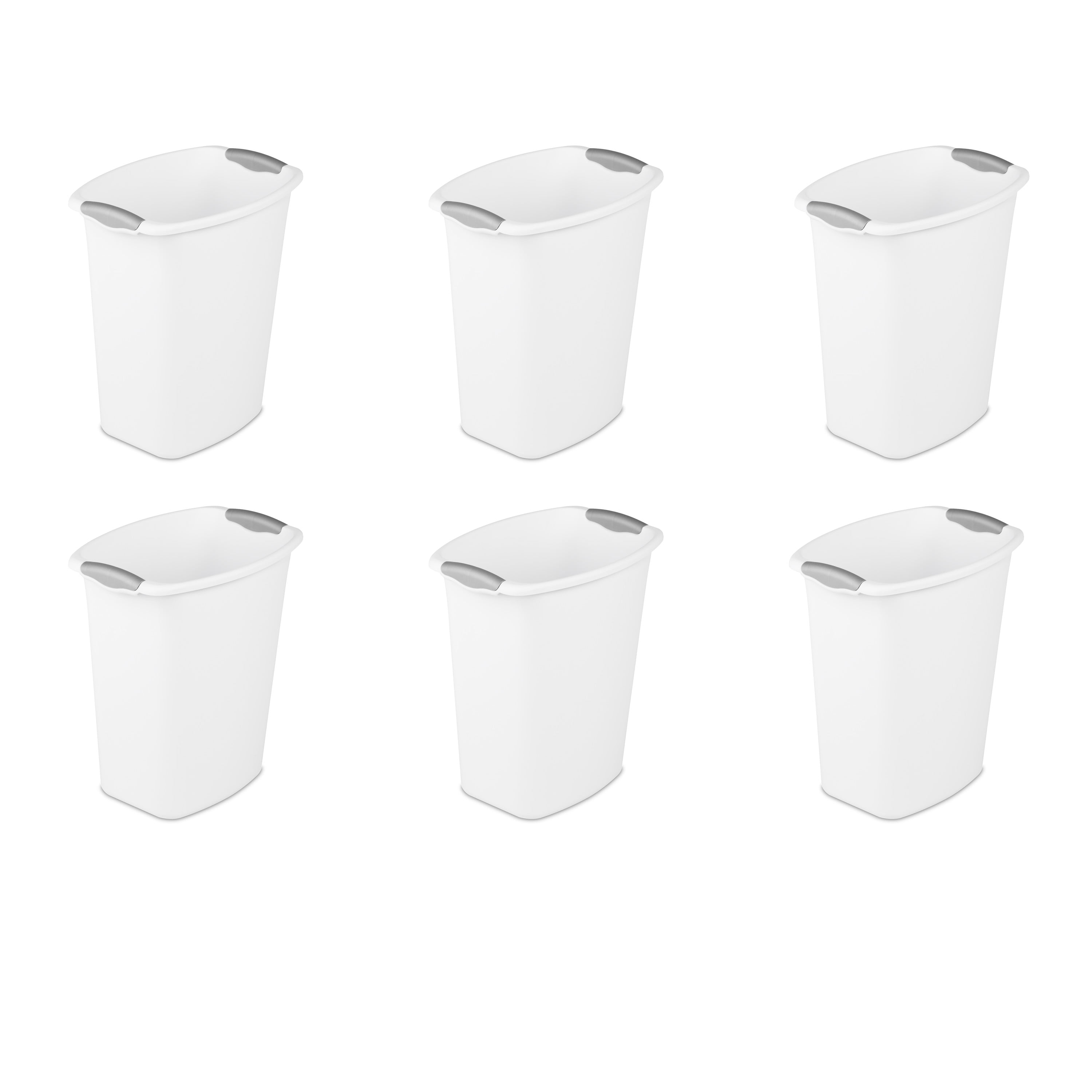 Sterilite 3 Gal. Wastebasket Plastic, White, Set of 6 - Walmart.com