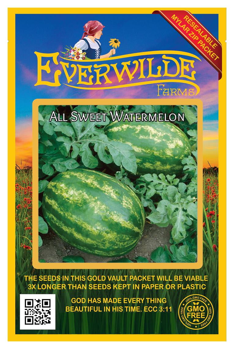 Everwilde Farms - 40 All Sweet Watermelon Seeds - Gold Vault Jumbo Bulk ...
