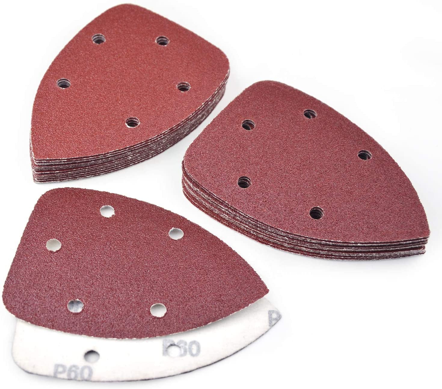 Detail Sander Sandpaper 30Pcs 5-Hole 60 Grit Aluminum Oxide Mouse ...