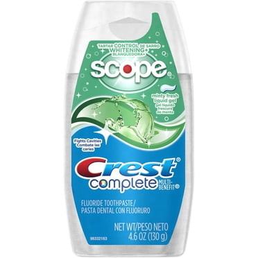 Crest Complete Plus Scope 3-in-1 Whitening Liquid Gel Toothpaste, Minty ...