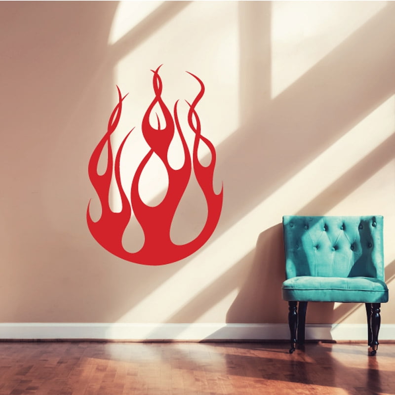 Bike Tank Flames Wall Decal - Vinyl Decal - Car Decal - CDS003 - 36 ...