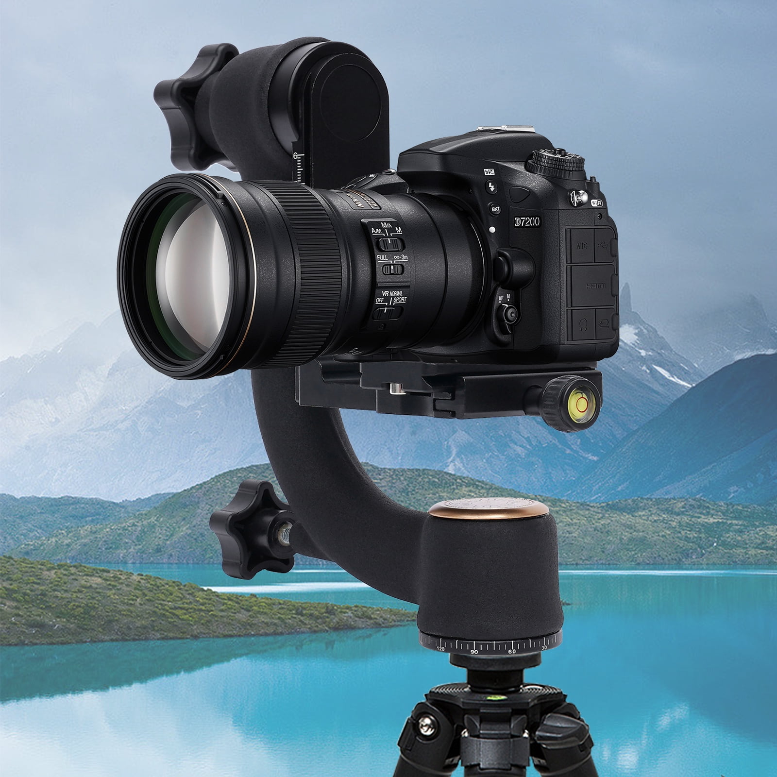 Miumaeov Gimbal Head Heavy Duty Metal Gimbal Tripod Head with Arca-Type ...