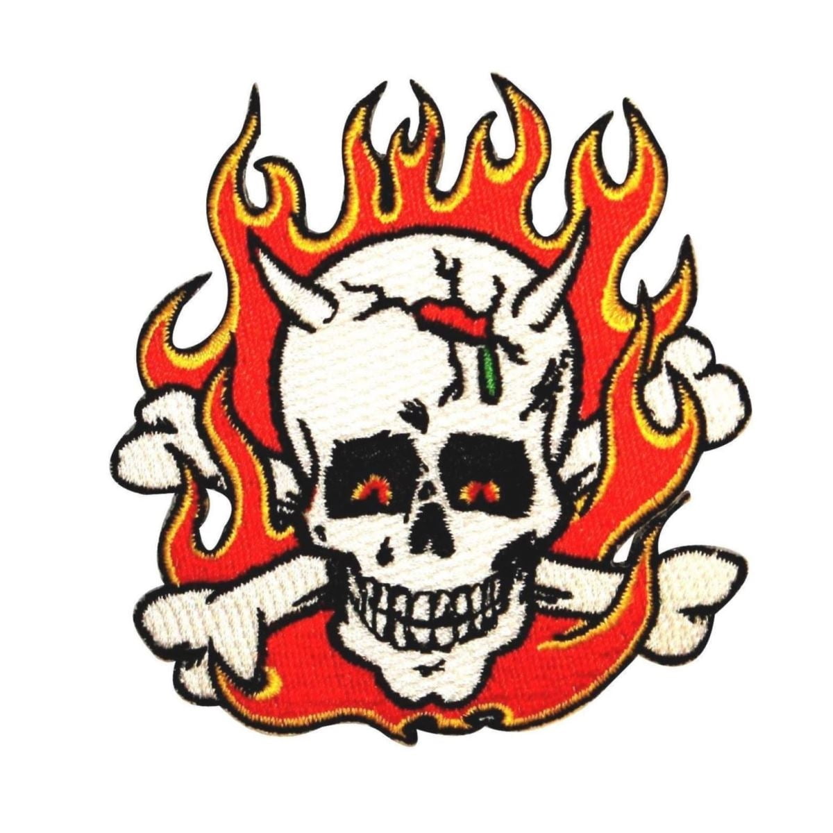 Flaming Skulls And Crossbones