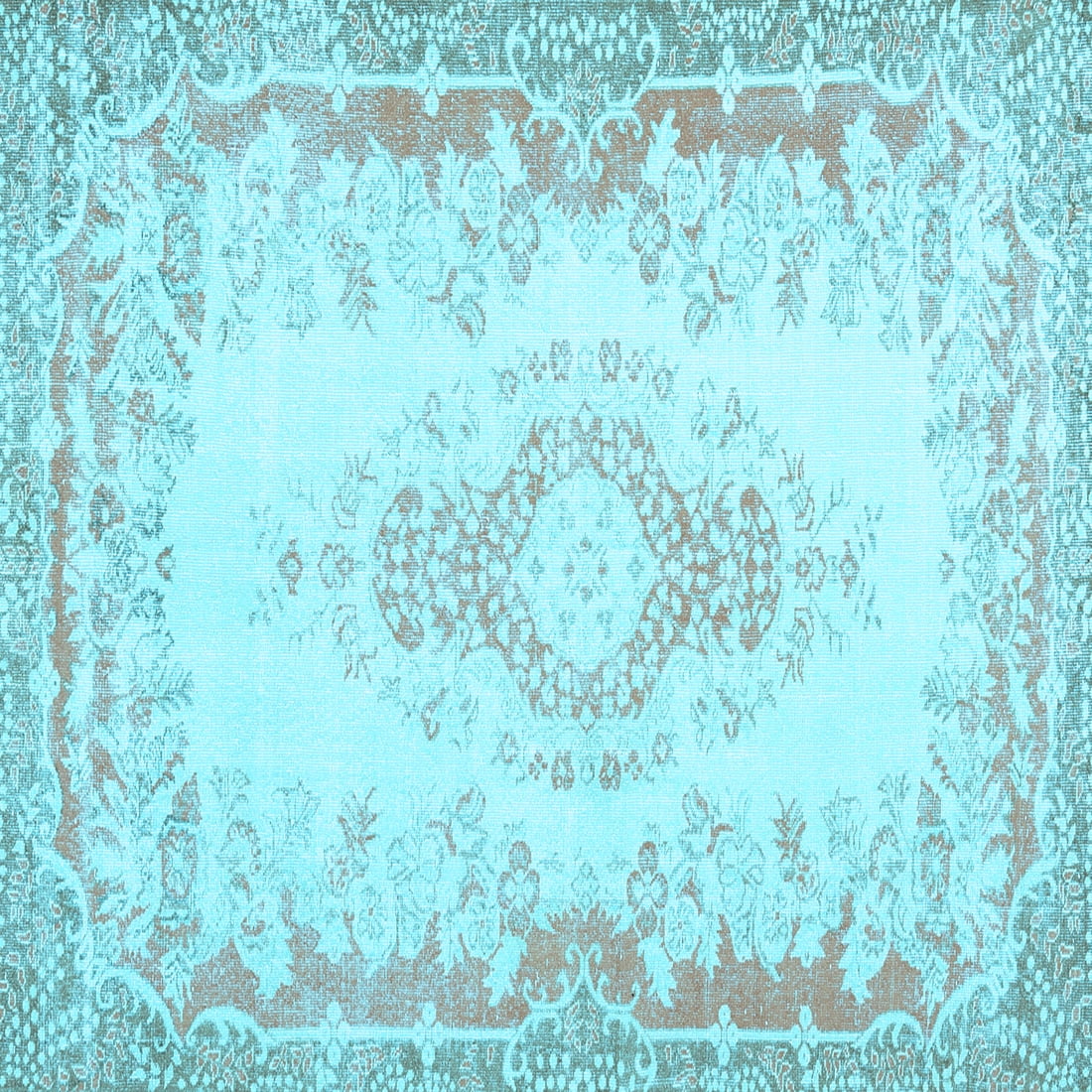 Ahgly Company Indoor Square Abstract Light Blue Contemporary Area Rugs ...