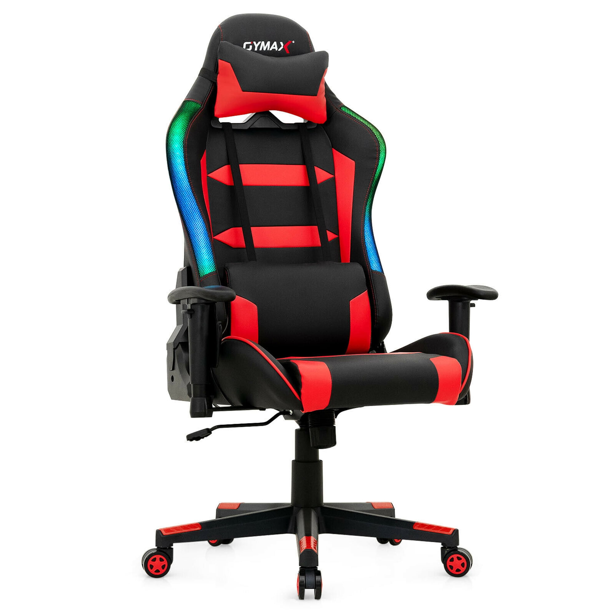 Gymax Gaming Chair Adjustable Swivel Computer Chair w/ LED Lights ...